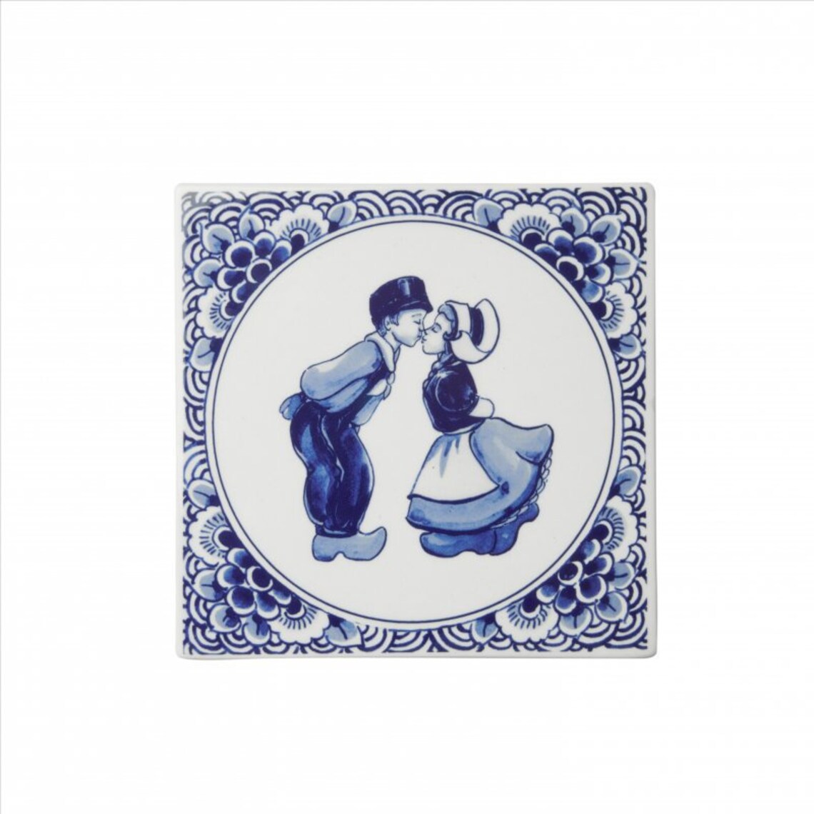 Original Delft blue Dutch porcelain tile with kissing couple | Etsy