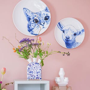 Delft Blue Wall Plate Cat, W. 31 Cm - Etsy