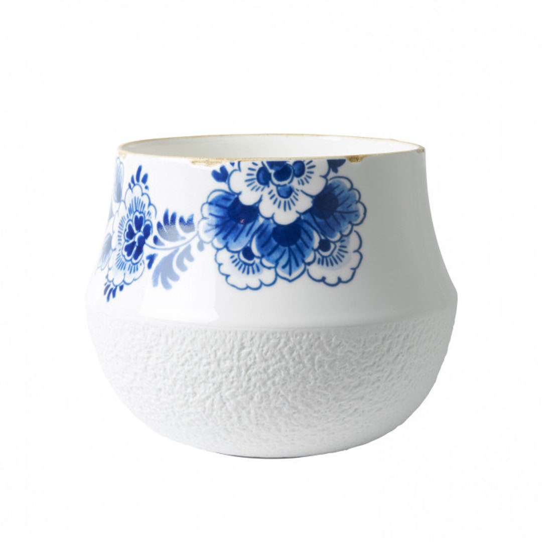 Flower Pot Delft Blue Porcelain, Size Large, With Delft Blue Flower ...