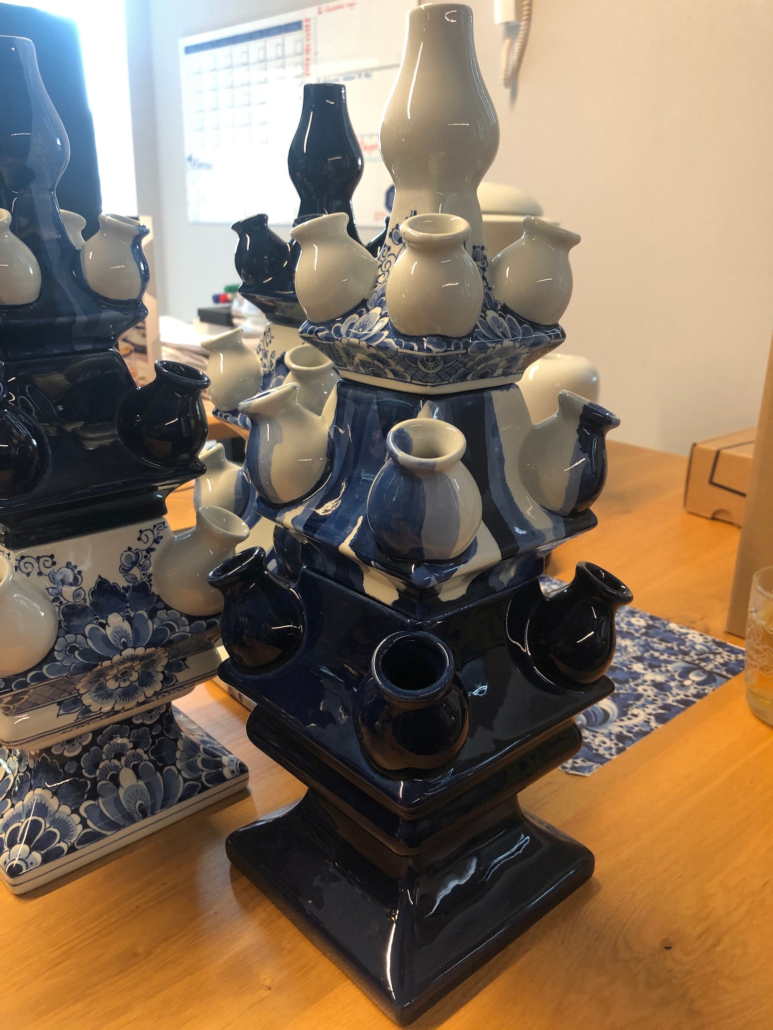 Tulipiere Delft Blue Tulip Vase Three Tier Pyramid Style - Etsy UK