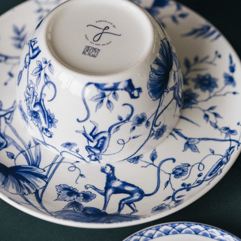 Set of 4 Delft Blue Elegant Tea Cup Porcelain Decorated With - Etsy