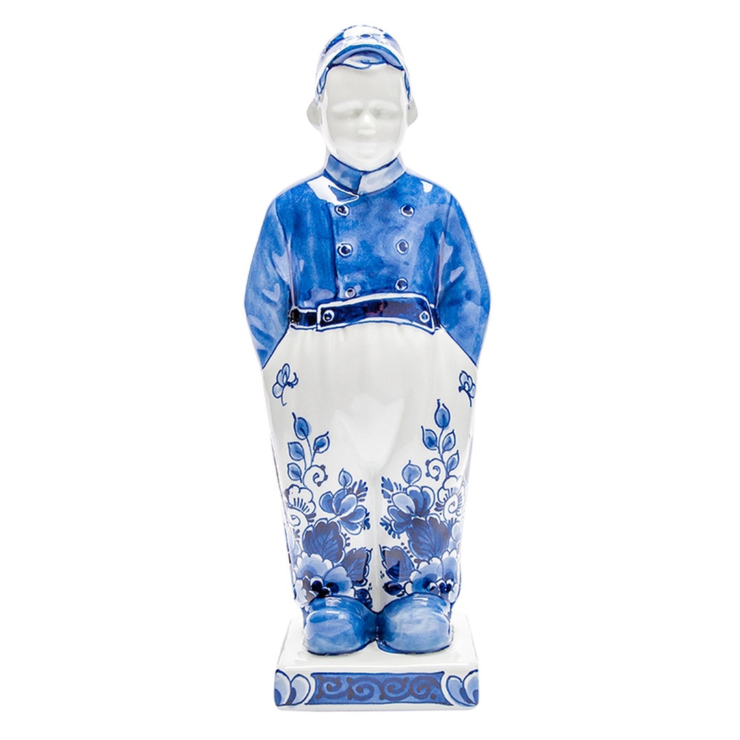 Hand-painted Delft Blue Farmer Figurine, Porcelain From Holland, Brand ...