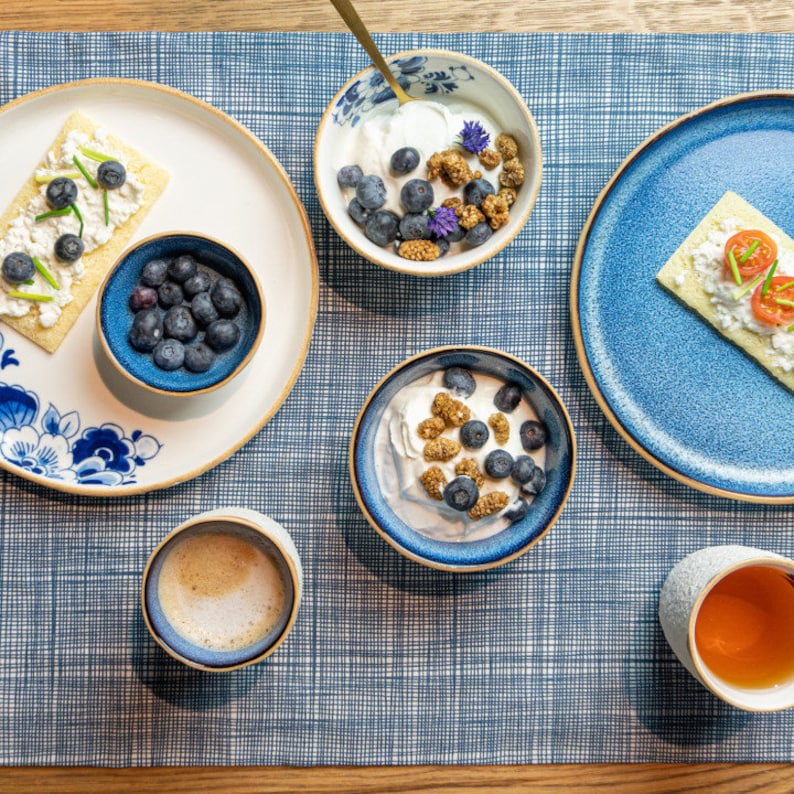 Set of 4 Cappuccino Mugs Delft Blue Porcelain - Etsy