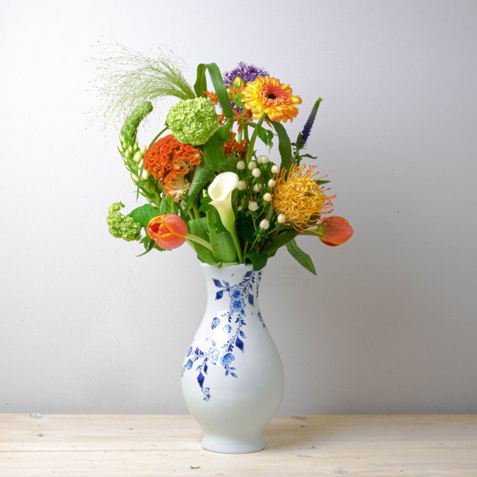 Delft Blue Belly Vase Hand-painted Porcelain Original Delft - Etsy