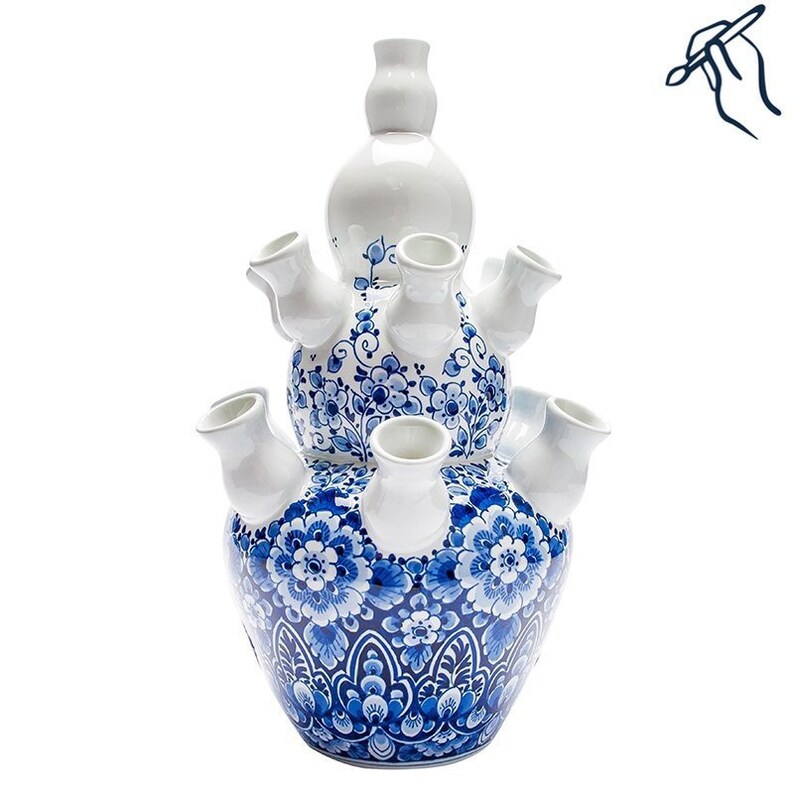 Tulip Vase Three-tier Rounded Pyramid Style Fully | Etsy