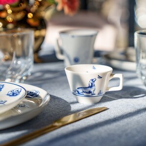Set of 2. Delft Blue Espresso Cups, Porcelain, Decorated With a Cute ...