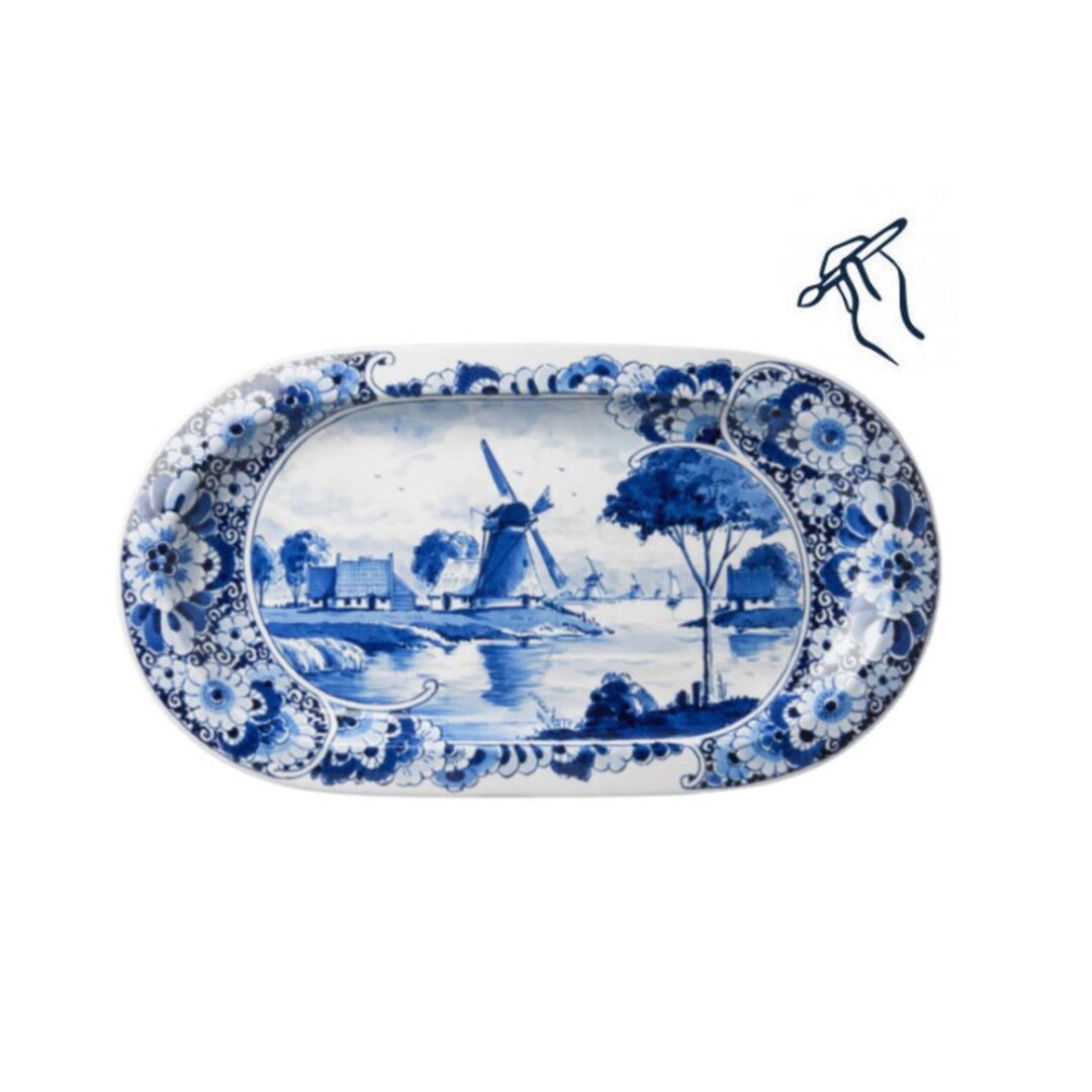 Serving Plate Oval Shaped With Dutch Landscape Fully - Etsy