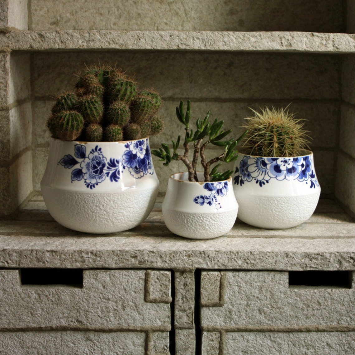 Flower Pot Delft Blue Porcelain Size Large With Delft Blue | Etsy