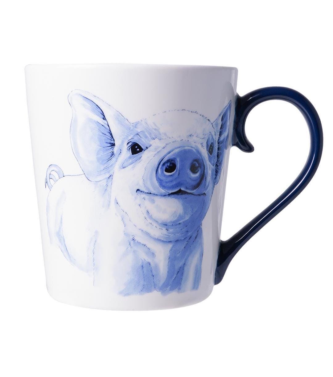 Mug 300 Ml, Pig, Modern Delft Blue Tableware - Etsy