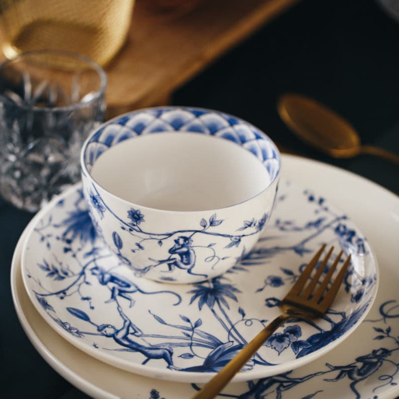 Set of 4 Delft Blue Elegant Tea Cup Porcelain Decorated With - Etsy