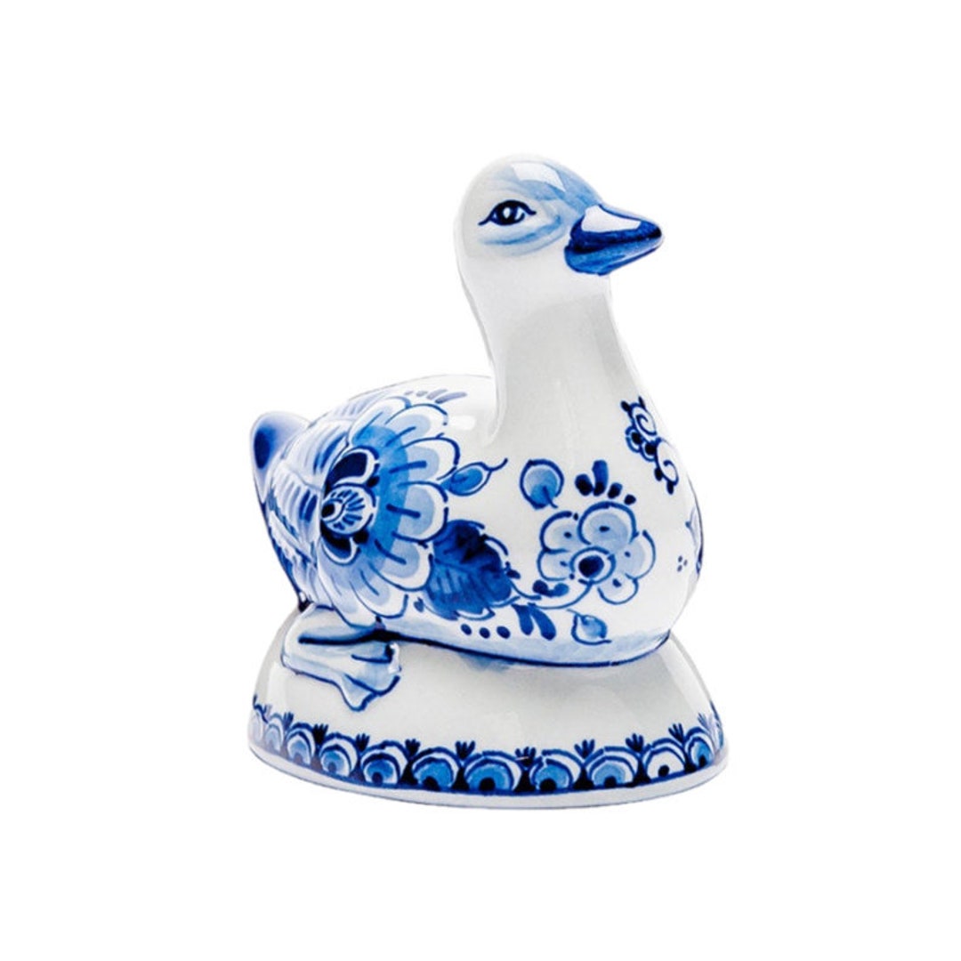 Delft Blue Duck Statue of Porcelain Hand-painted and Signed - Etsy
