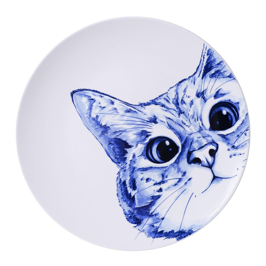 Delft Blue Wall Plate Cat, W. 31 Cm - Etsy