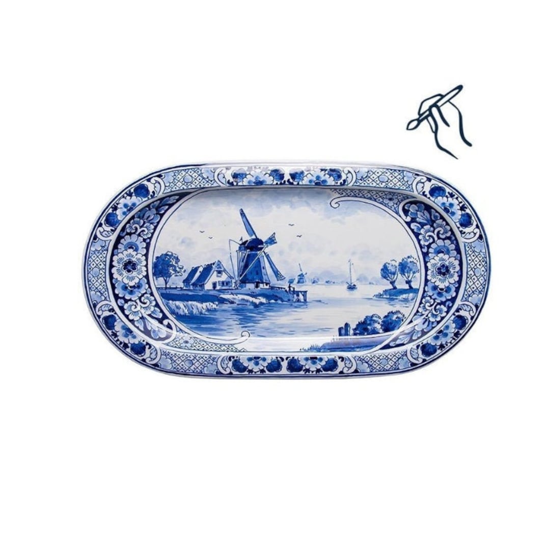 Cake Plate Landscape - Hand-painted - 36 Cm - Etsy