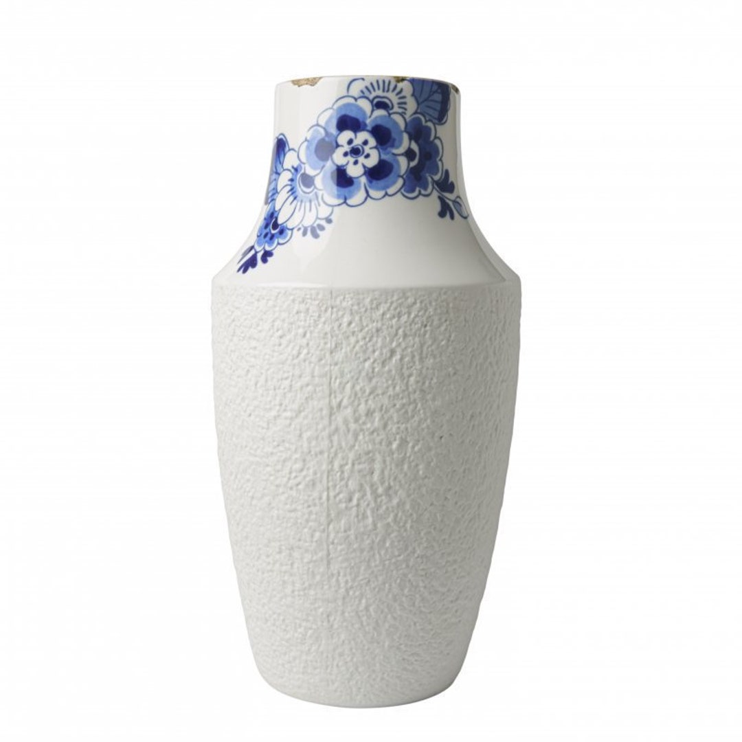 Delft Blue Porcelain Tulip Vase With Floral Design Country Style - Etsy