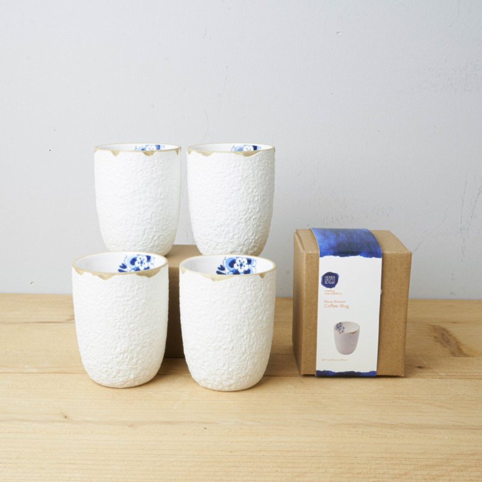 Set of 4 Cappuccino Mugs Delft Blue Porcelain - Etsy