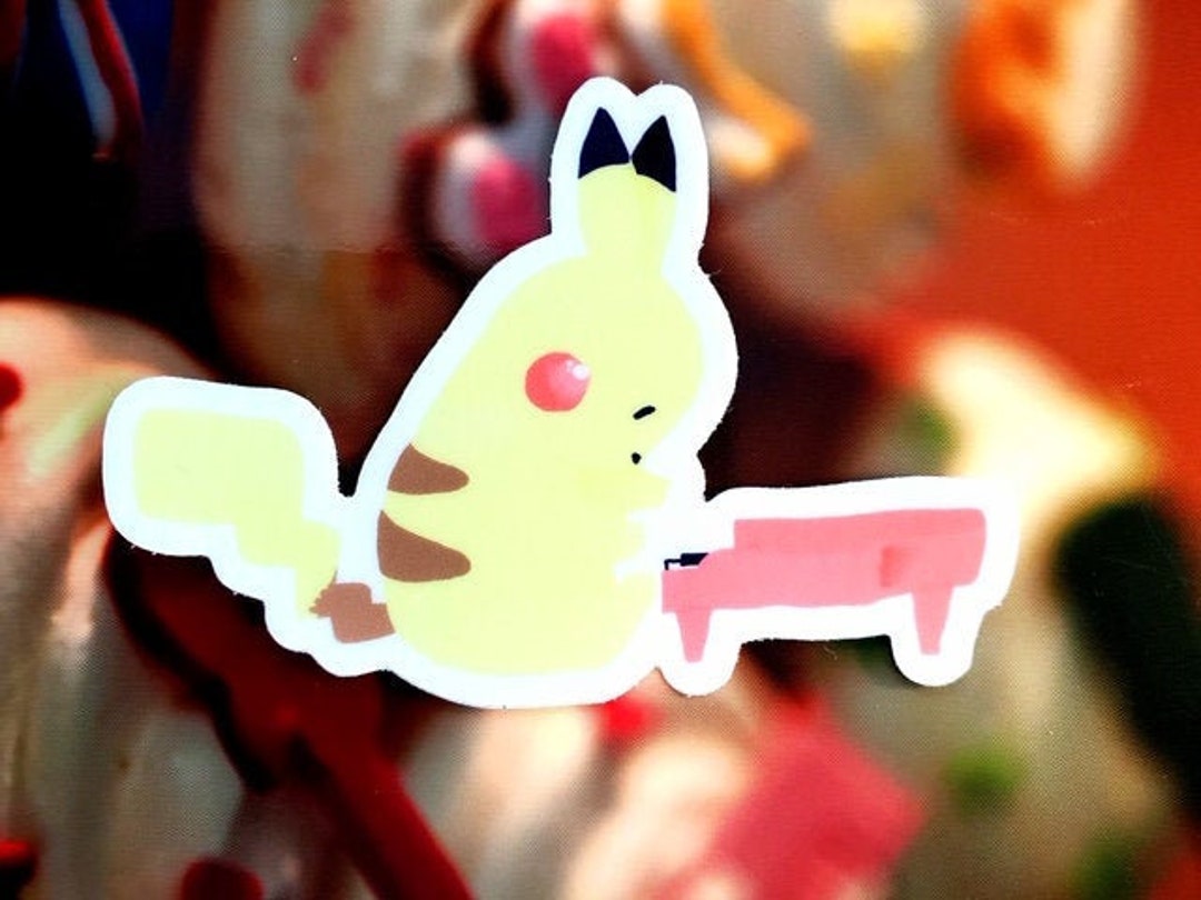Pikachu Pokemon Playing Piano Sticker Die-cut Vinyl Waterproof Sticker ...