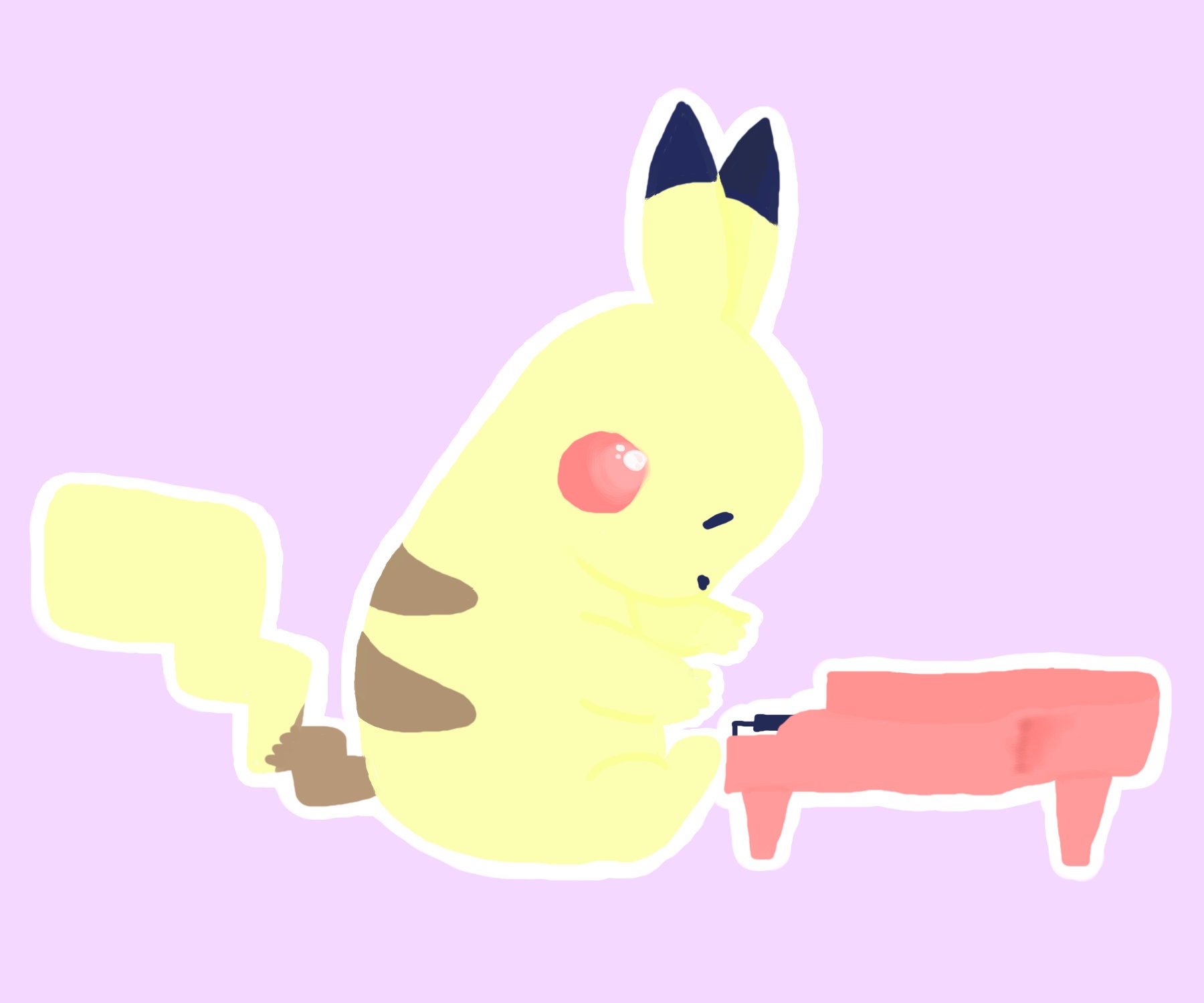 Pikachu Pokemon Playing Piano Sticker Die-Cut Vinyl Waterproof | Etsy