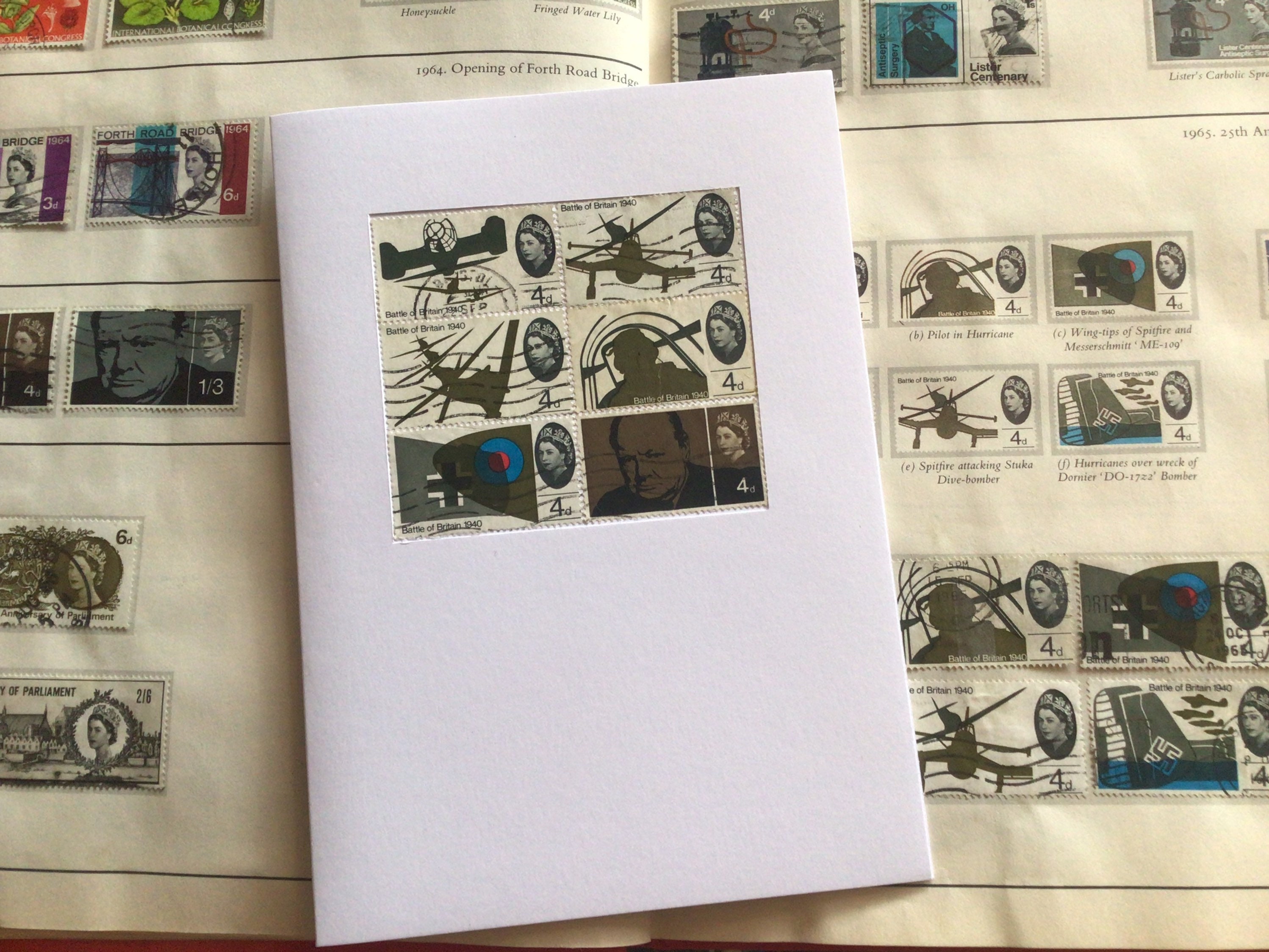 Vintage Recycled Postage Stamp Greeting Cards / Handmade - Etsy