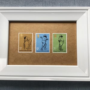 Genuine Vintage Postage Stamp Framed Collections/ Vintage Stamp Art ...