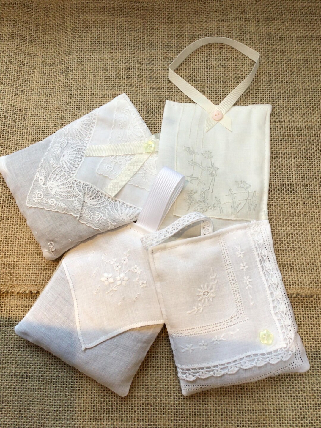 Vintage Antique Embroidered Lavender Bags/beautiful Lavender Sachets ...