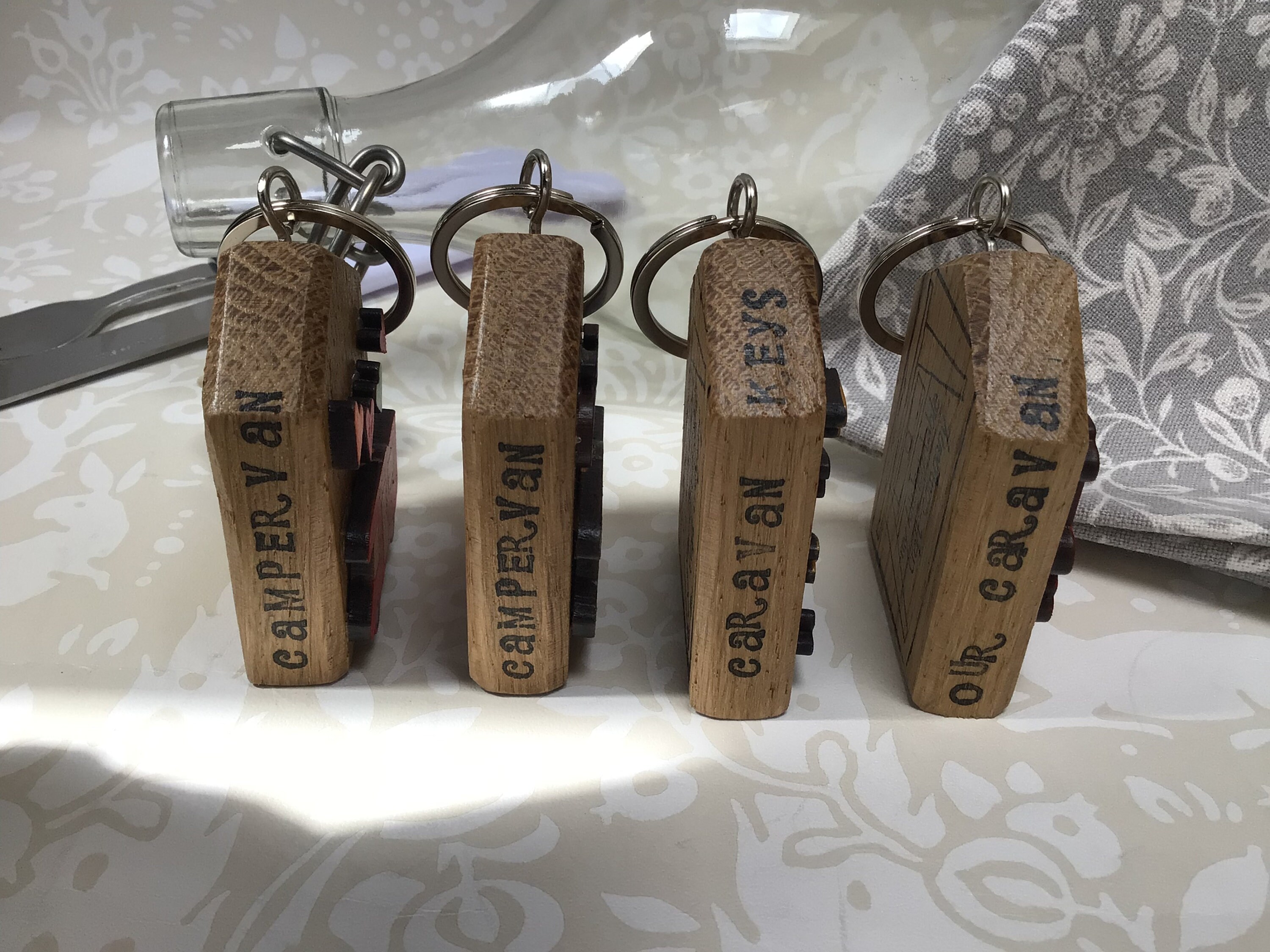 Handmade Oak Caravan/ Campervan Keyrings/ Key Fobs - Etsy