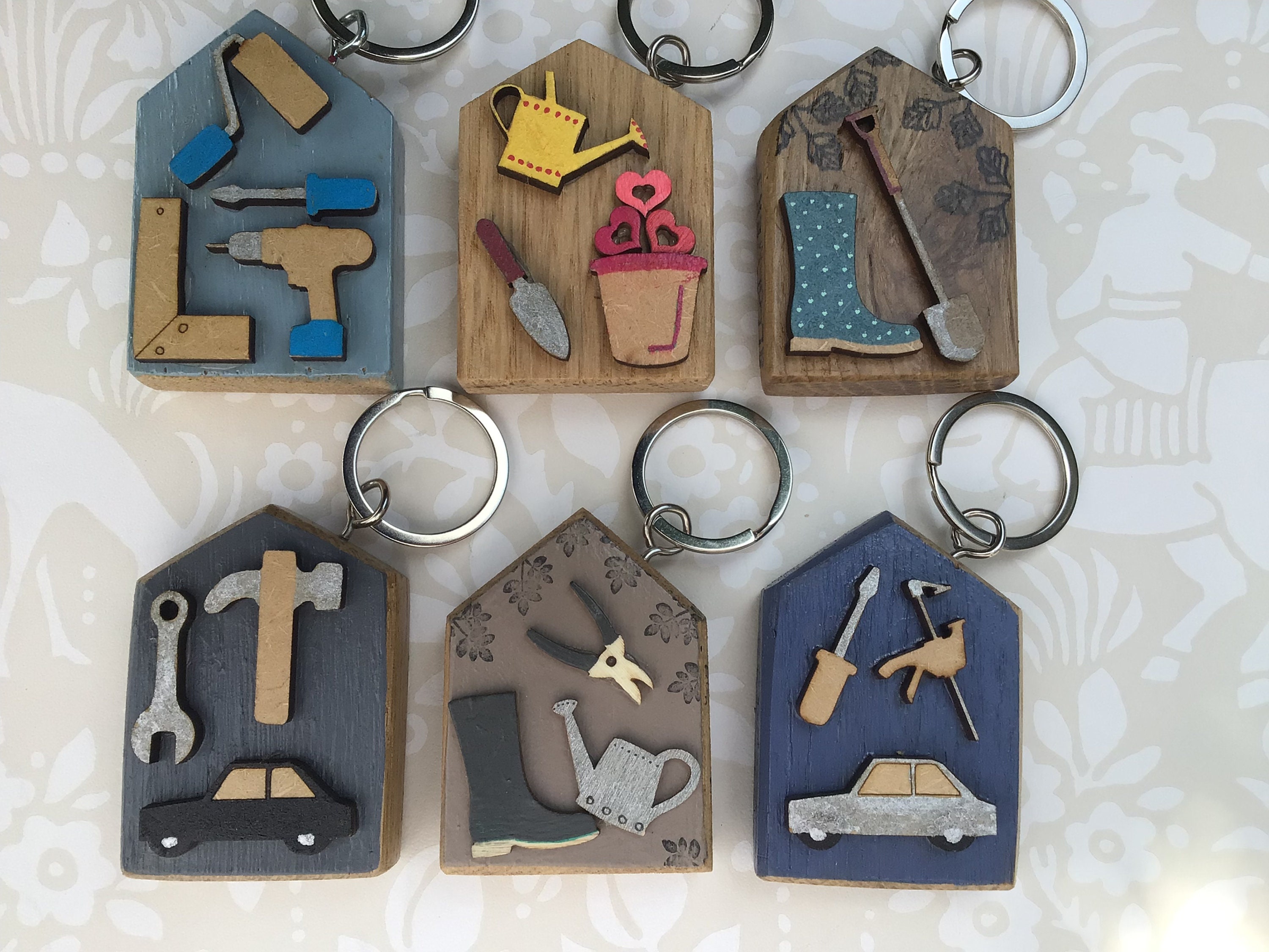 Little Oak Wooden Shed Keyring/handmade Shed Keychain/ Wooden Key Fobs ...