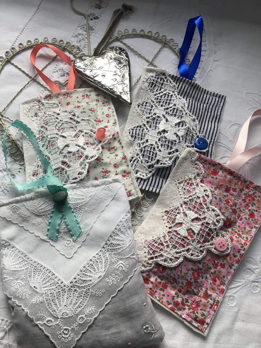 Vintage Antique Embroidered Lavender Bags/beautiful Lavender Sachets ...