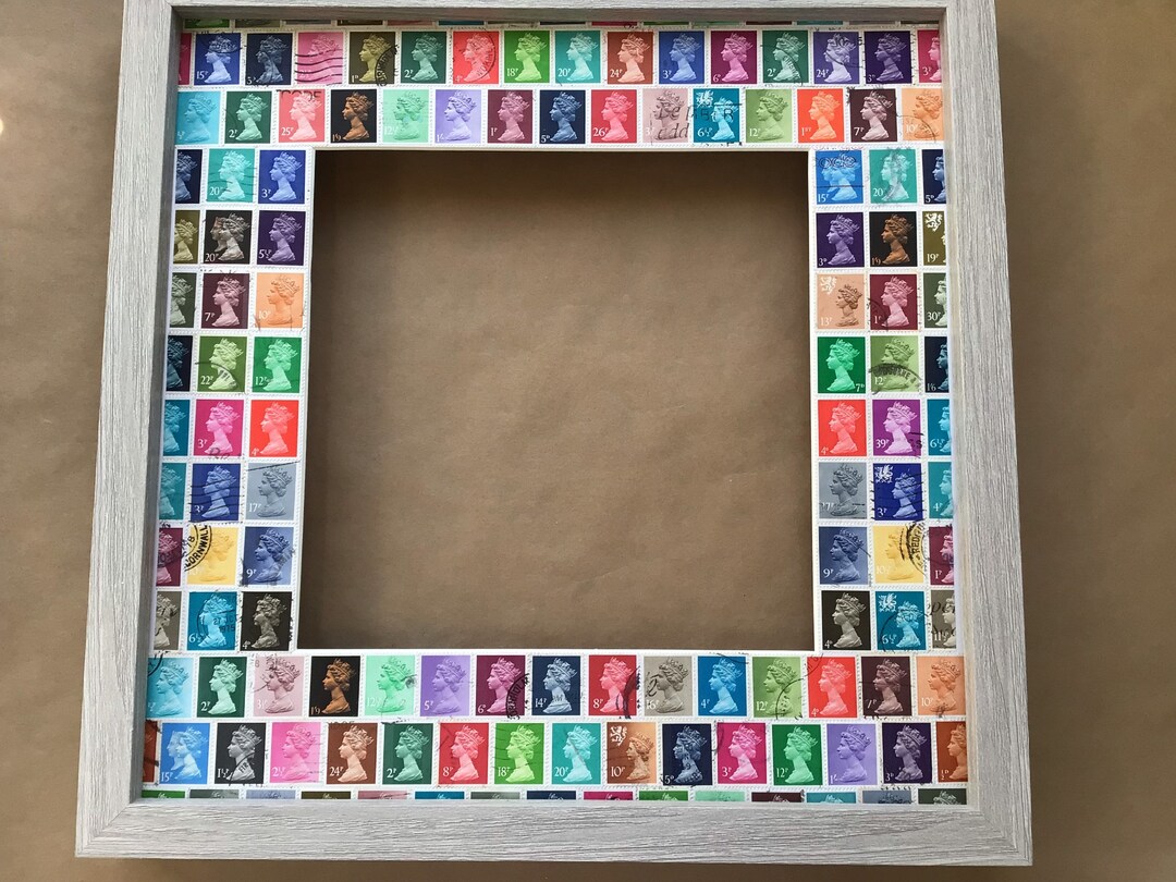 Vintage Maichin and British Postage Stamp Mounts in Grey Wood Effect ...