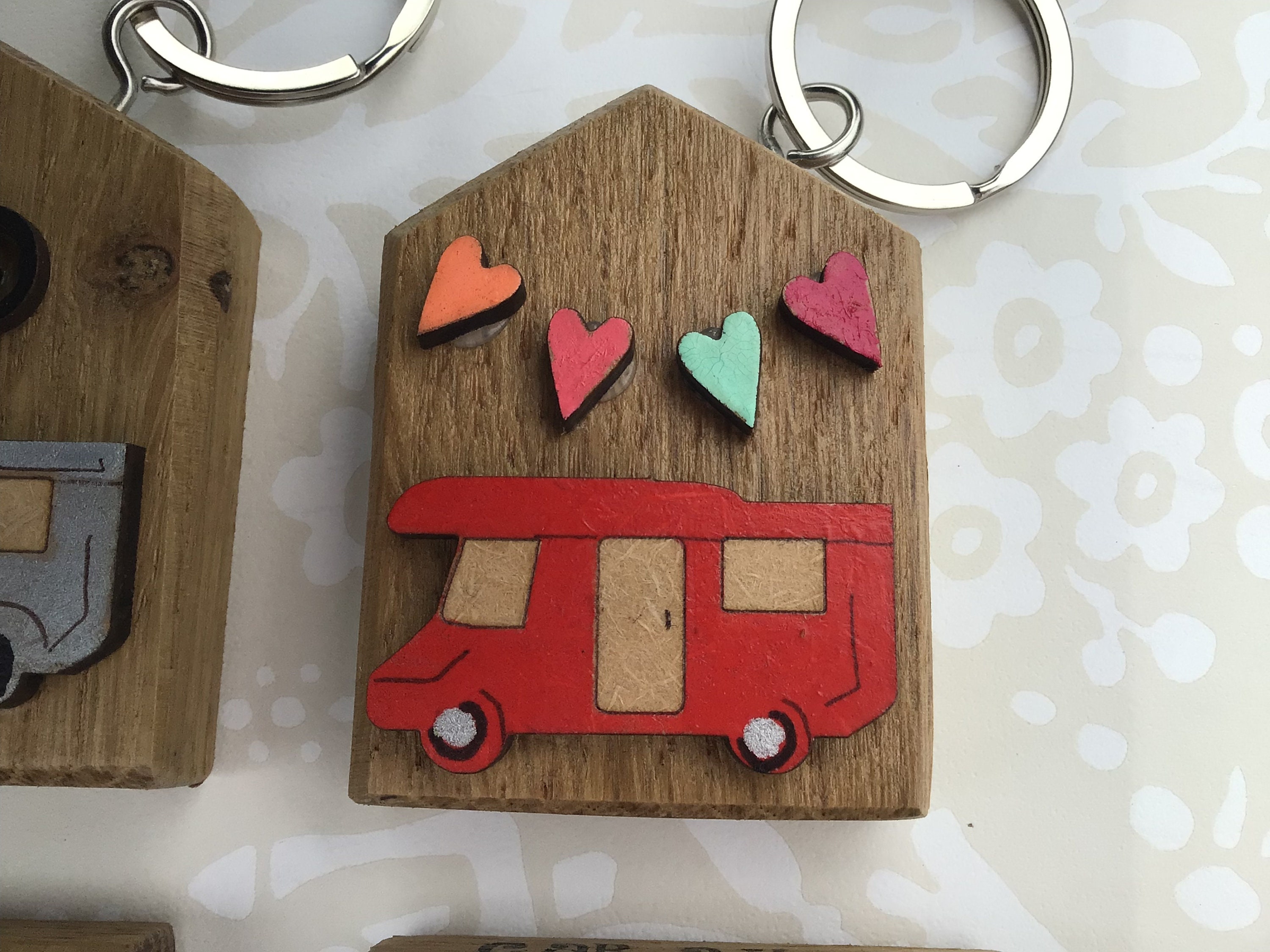 Handmade Oak Caravan/ Campervan Keyrings/ Key Fobs - Etsy