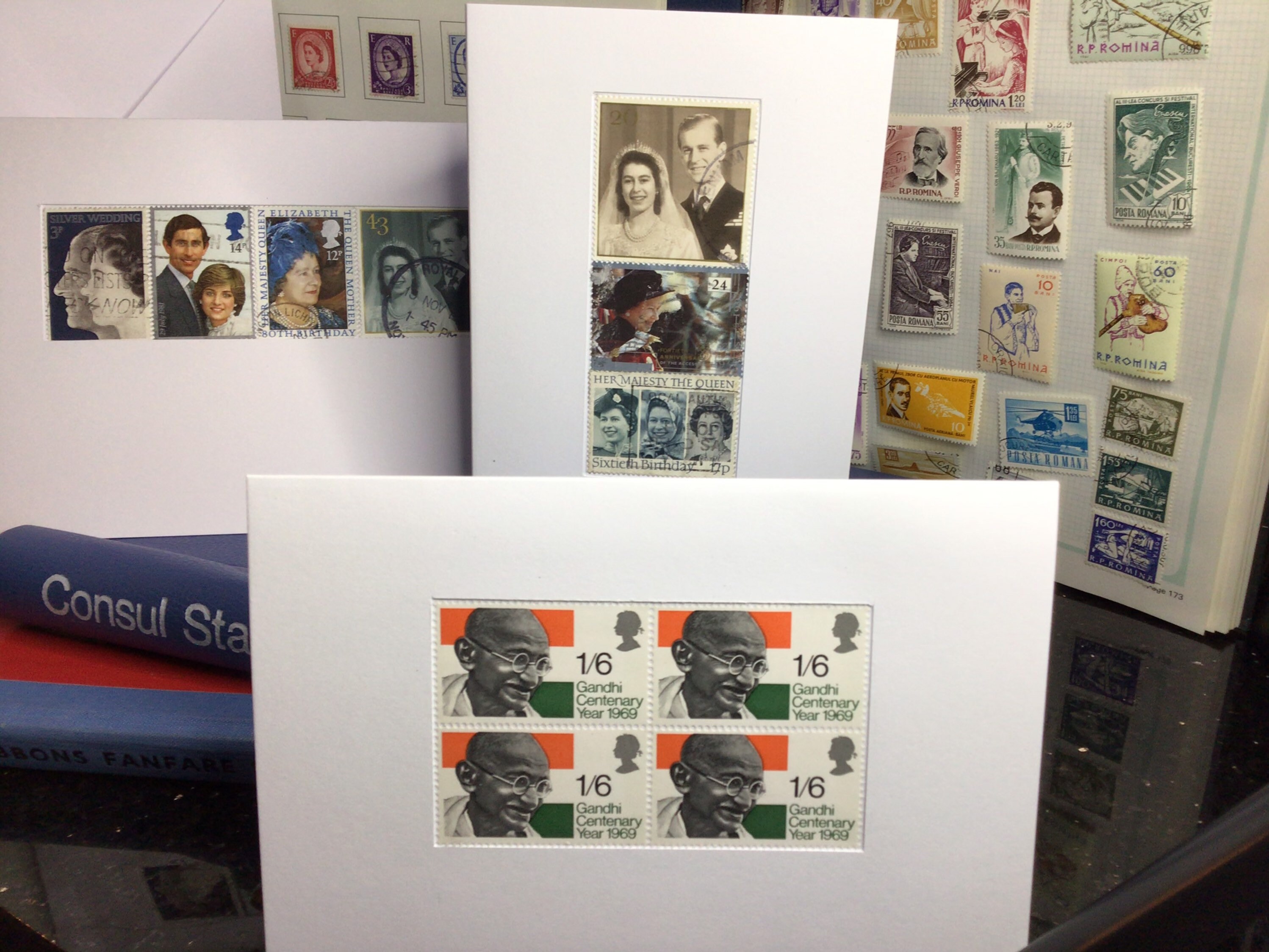 Vintage recycled postage stamp greeting card | Etsy