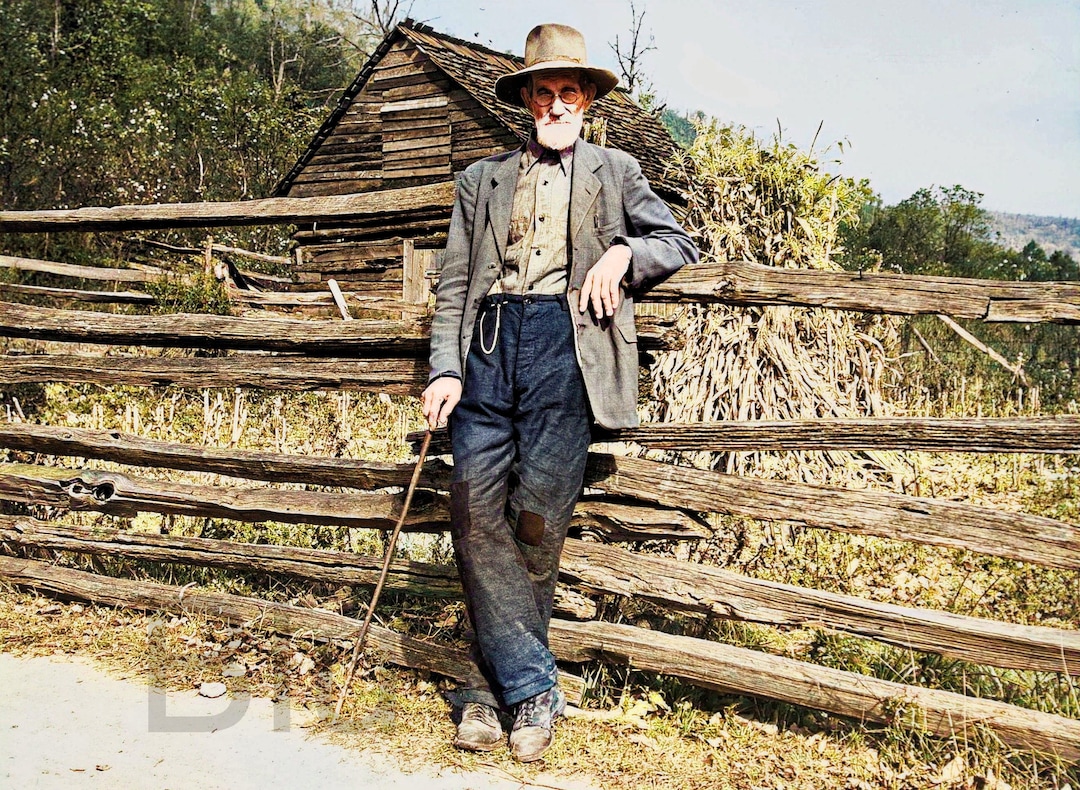 1941 Vermont Man Leaning Against Fence 14 X 11 Photo Print - Etsy