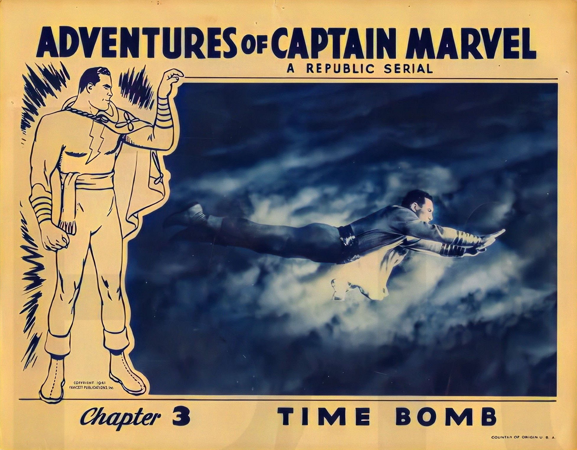 1941 Adventures of Captain Marvel Serial Lobby Card 14 X 11 Photo Print ...