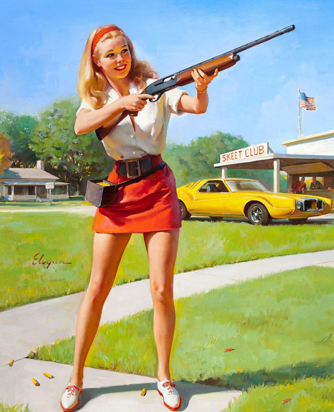 Classic Pin-up Artwork Skeet Club 11 X 14 Photo Print - Etsy