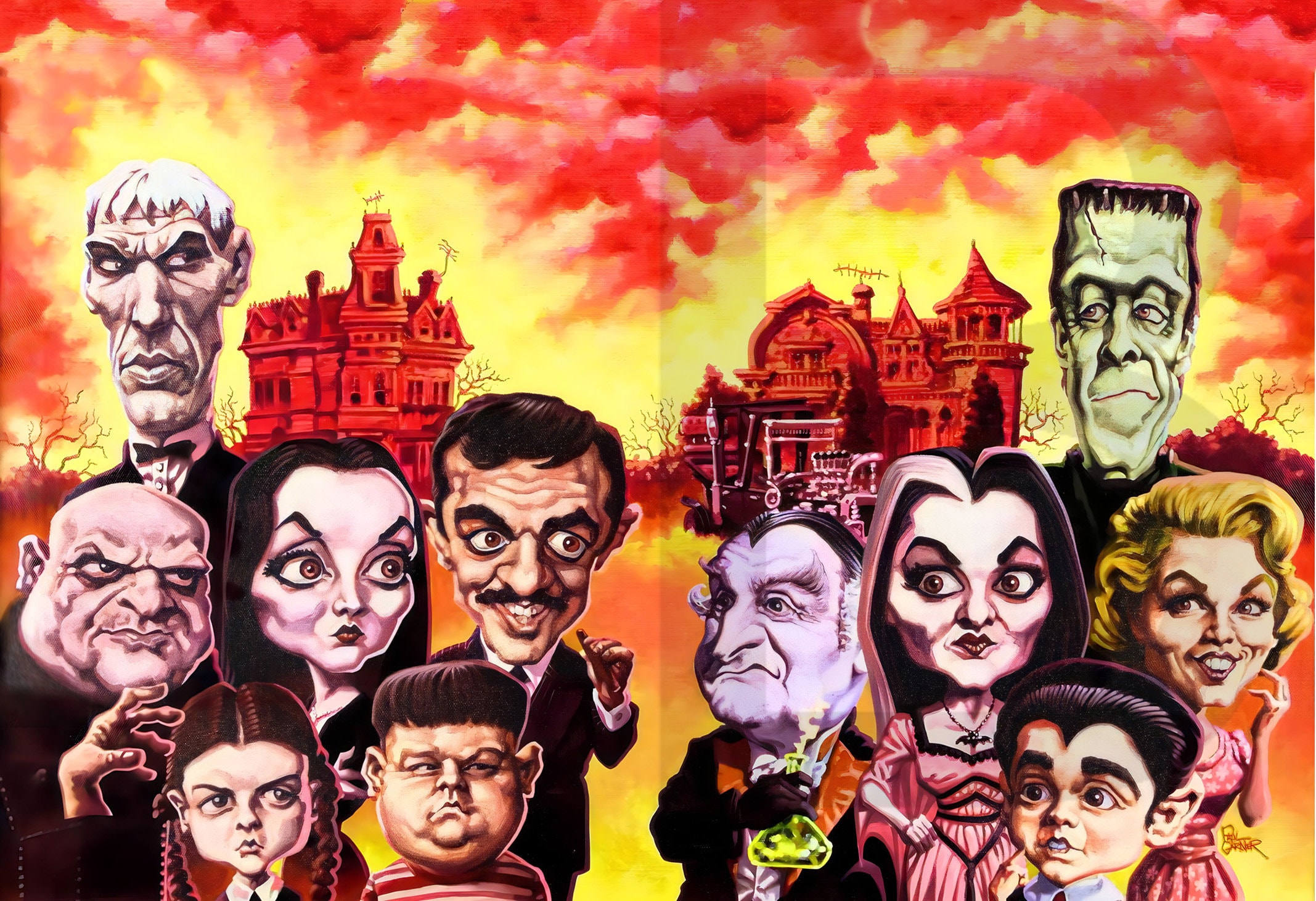 Addams Family Cartoon Wallpaper