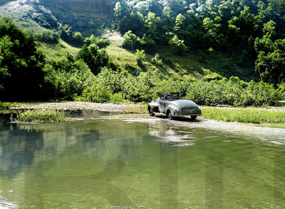 1940 Car Fording Creek up Morris Fork of the Kentucky River 11 X 14 ...