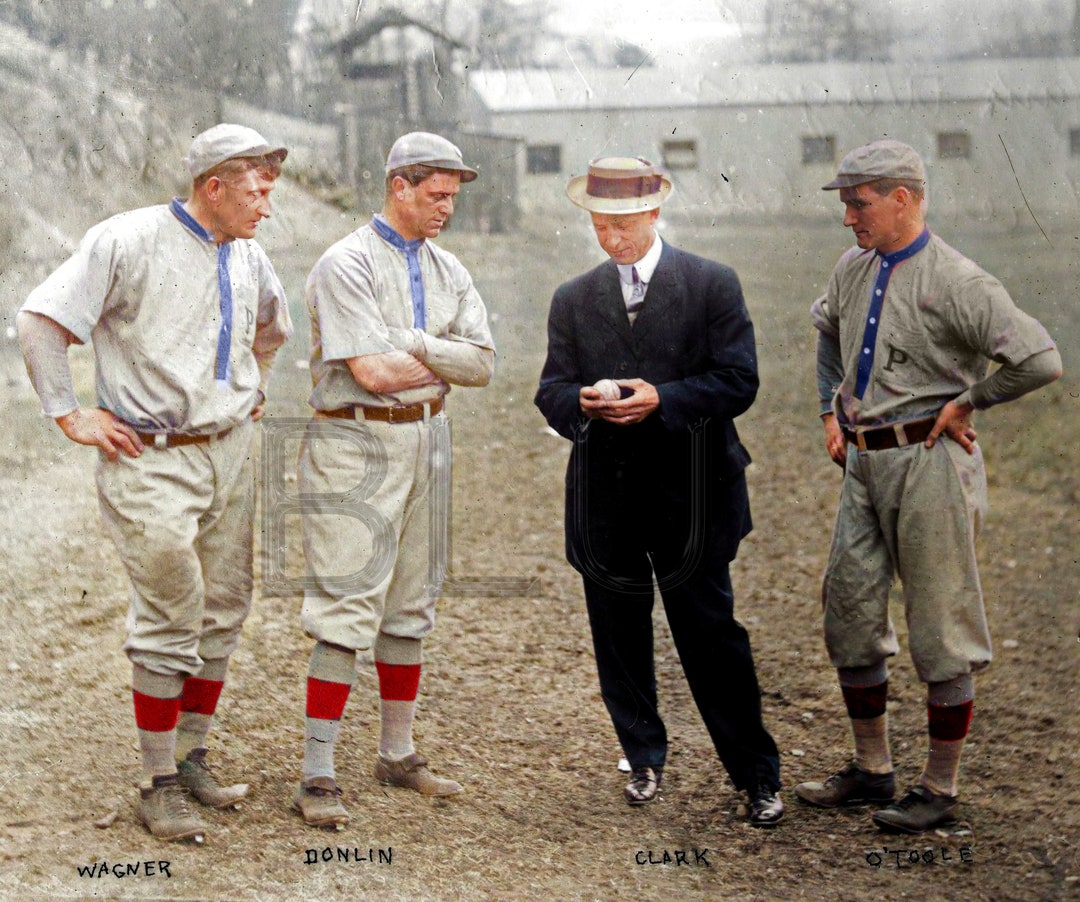 1912 Pittsburgh NL Baseball Honus Wagner, Mike Donlin, Trainer Fred ...