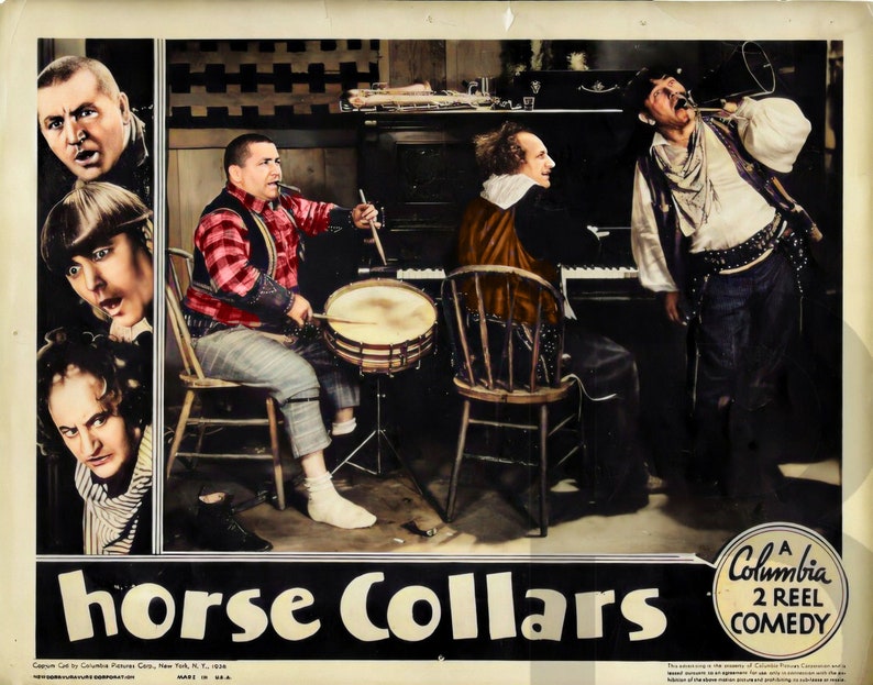 1934 the Three Stooges Lobby Card Horse Collars 11 X 14 Photo Print - Etsy