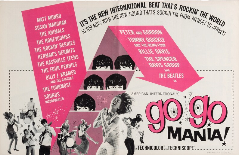 1965 Beatles American International Film Go Go Mania 13 X 19 - Etsy