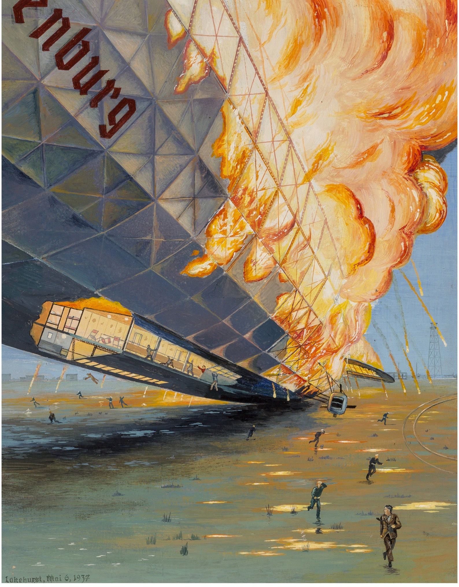 Hindenburg Illustration 13x19 Photo Print - Etsy