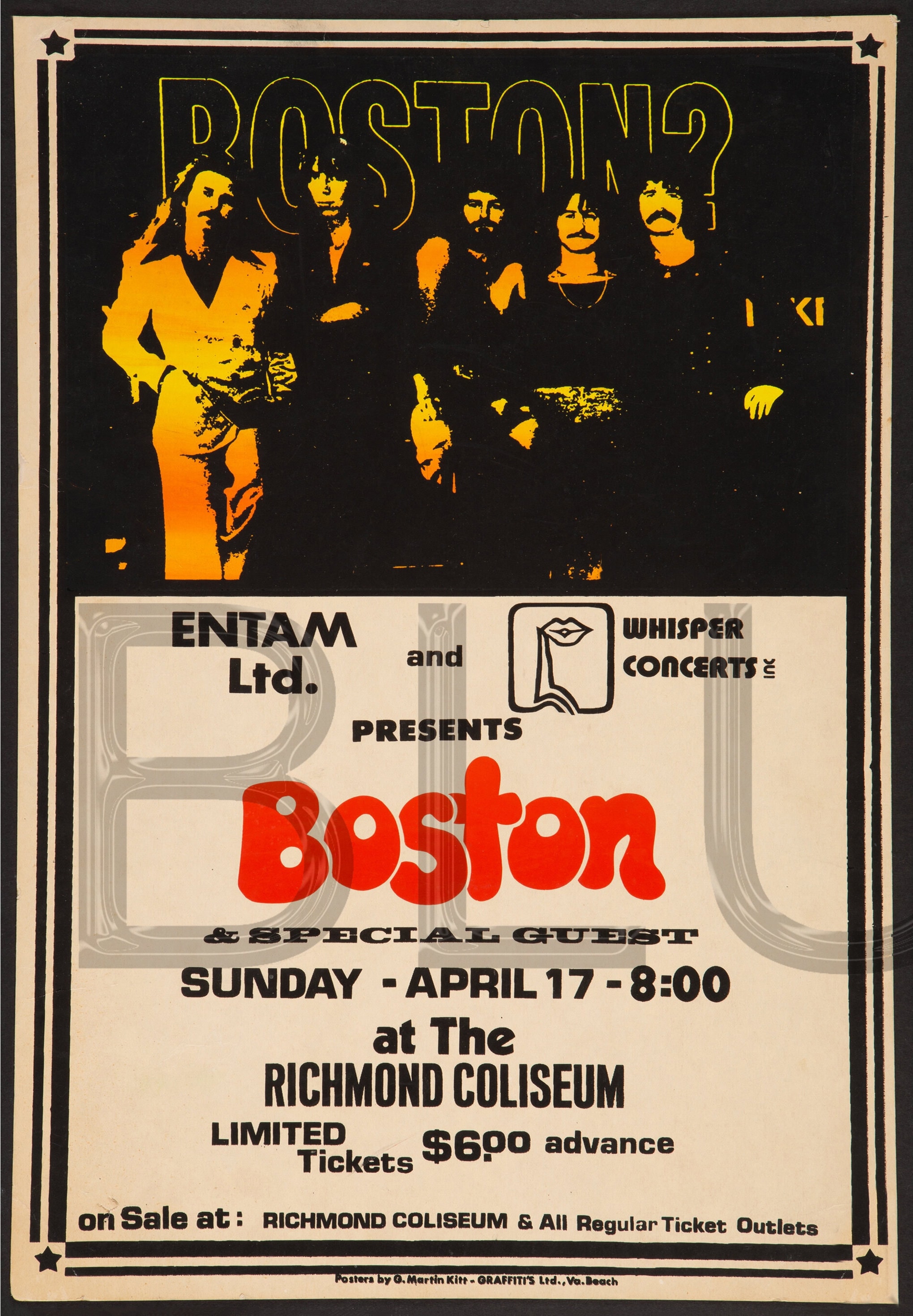 1977 Boston First-album Tour Richmond, VA Concert Poster 13x19 Photo Print - Etsy