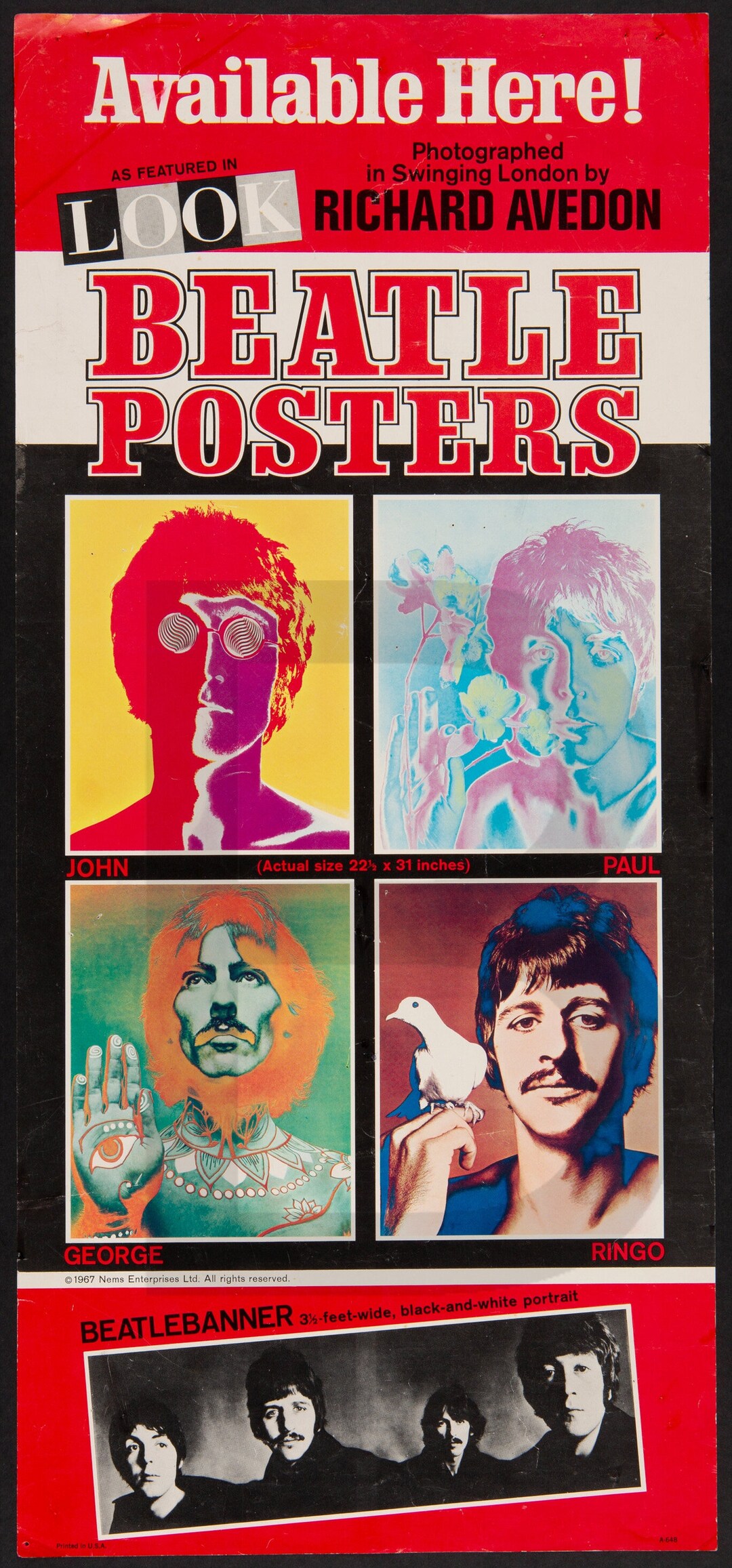 The Beatles Look Magazine Advertising Poster 9 X 19 Photo Print - Etsy