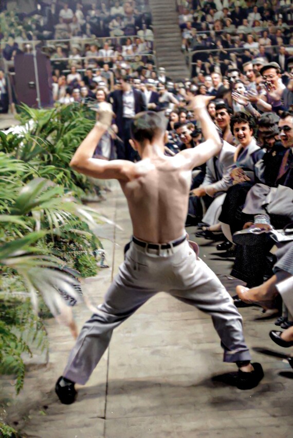 1956 Shirtless Teenaged Boy Dancing in the Audience at a Bill | Etsy
