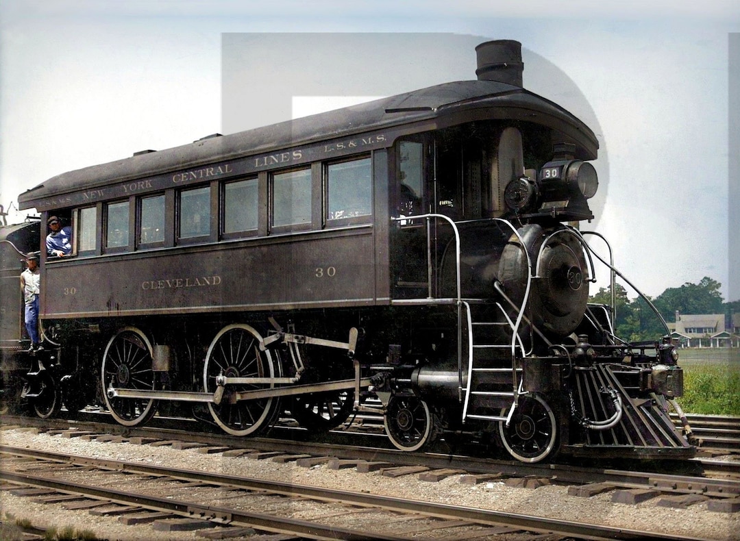 1910 Passenger Locomotive Train Car Cleveland of New York Central R.R ...