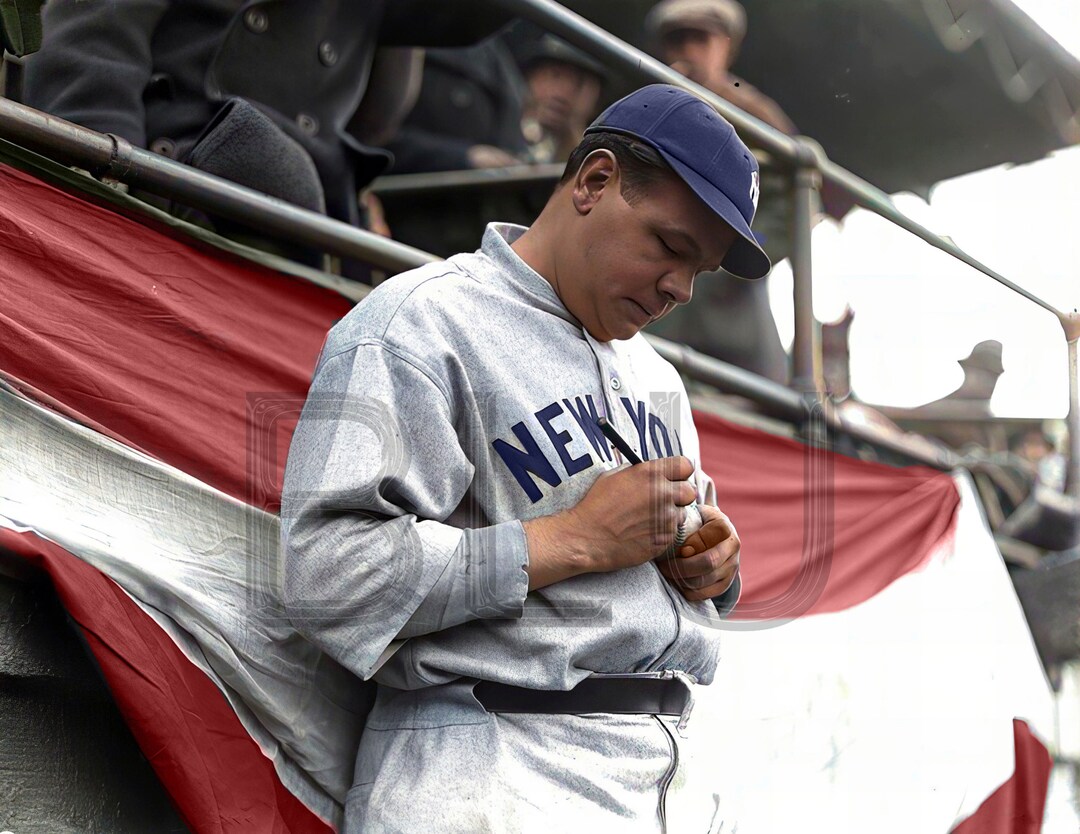 Babe Ruth Signing Baseball 11 X 14 Photo Print - Etsy