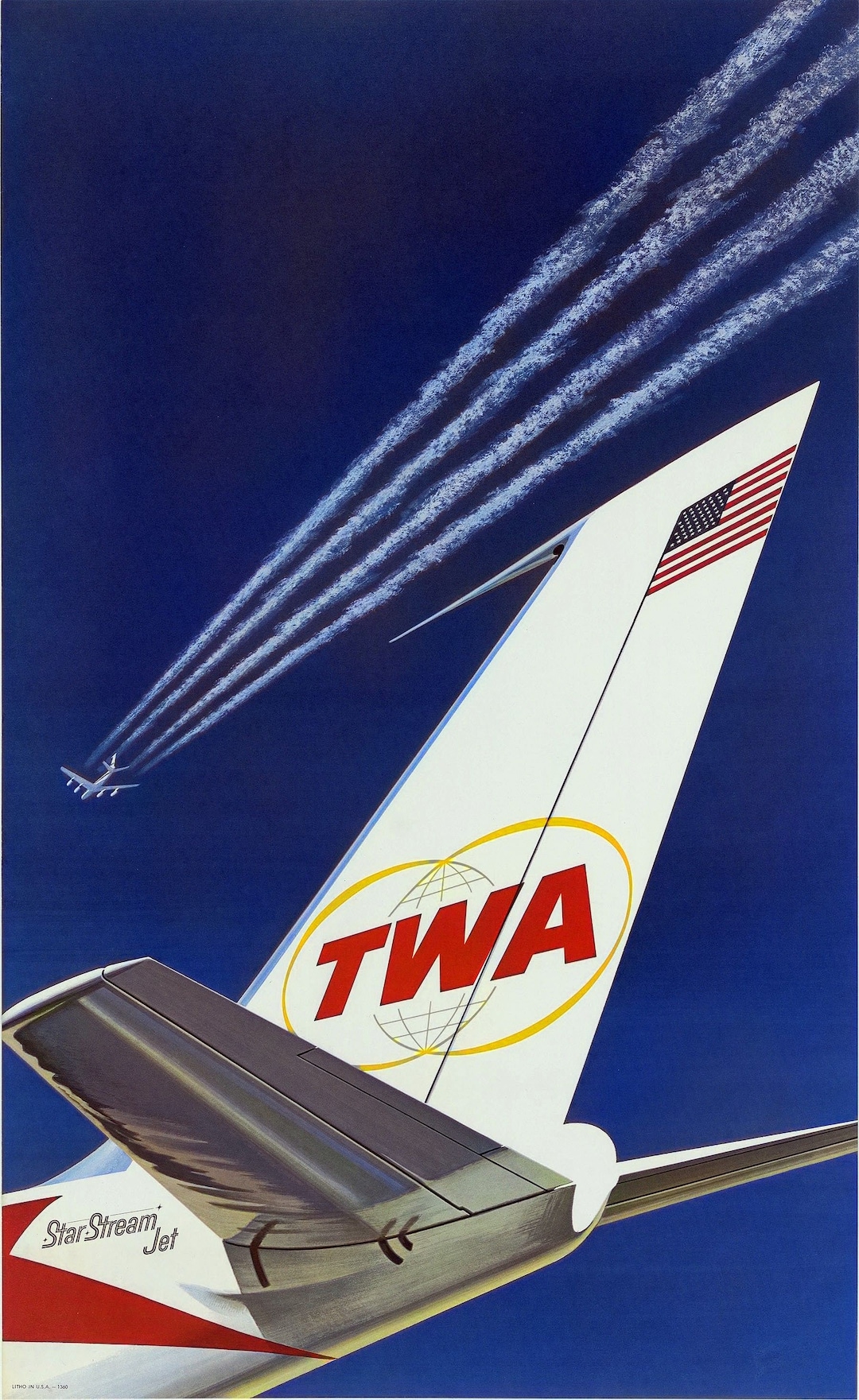 1960 TWA Star Stream Jet 13x19 Photo Print - Etsy