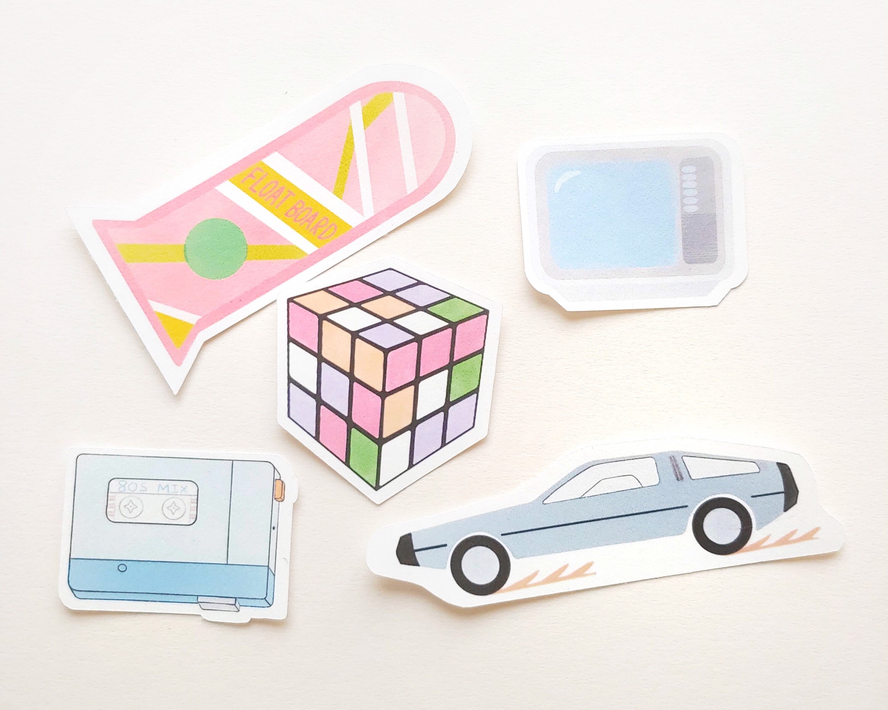 Back in Time 80s Sticker Pack 5 Stickers / Biodegradable Eco - Etsy UK