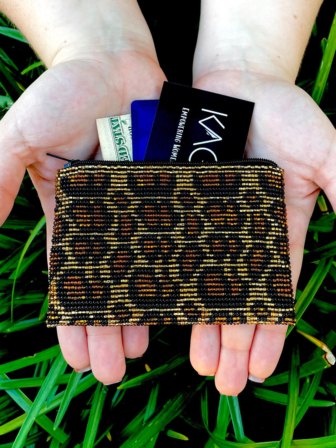 Animal Print Coin Purse, Handmade Leopard Print Zipper Pouch, Small ...