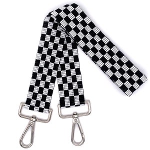 Checkered Beaded Bag Strap, Replacement Bag Strap, Handbag Shoulder ...