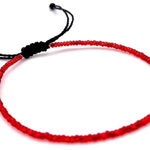 Red Beaded Mermaid Anklet, Adjustable String Ankle Bracelet, Surfer ...