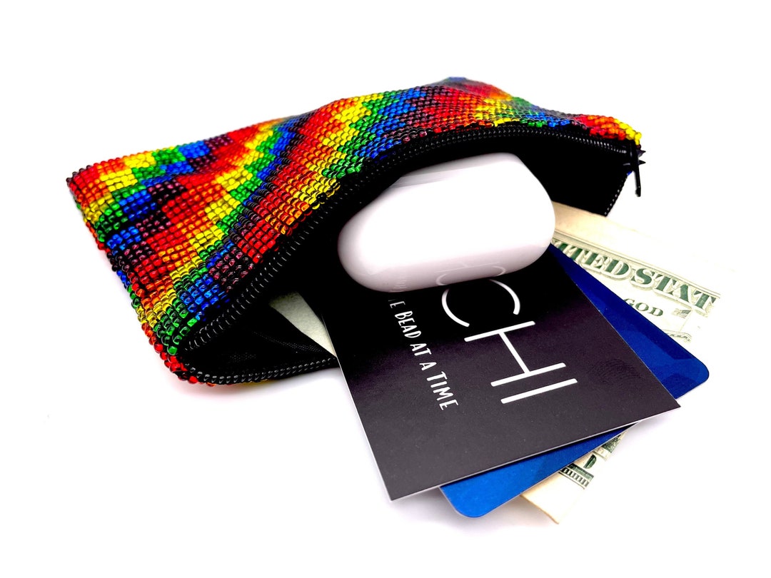Rainbow Coin Purse, Change Purse, LGBTQ Gifts, Zipper Pouch, Beaded ...
